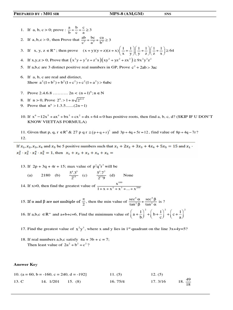MPS-8 Amgm | PDF | Mathematics