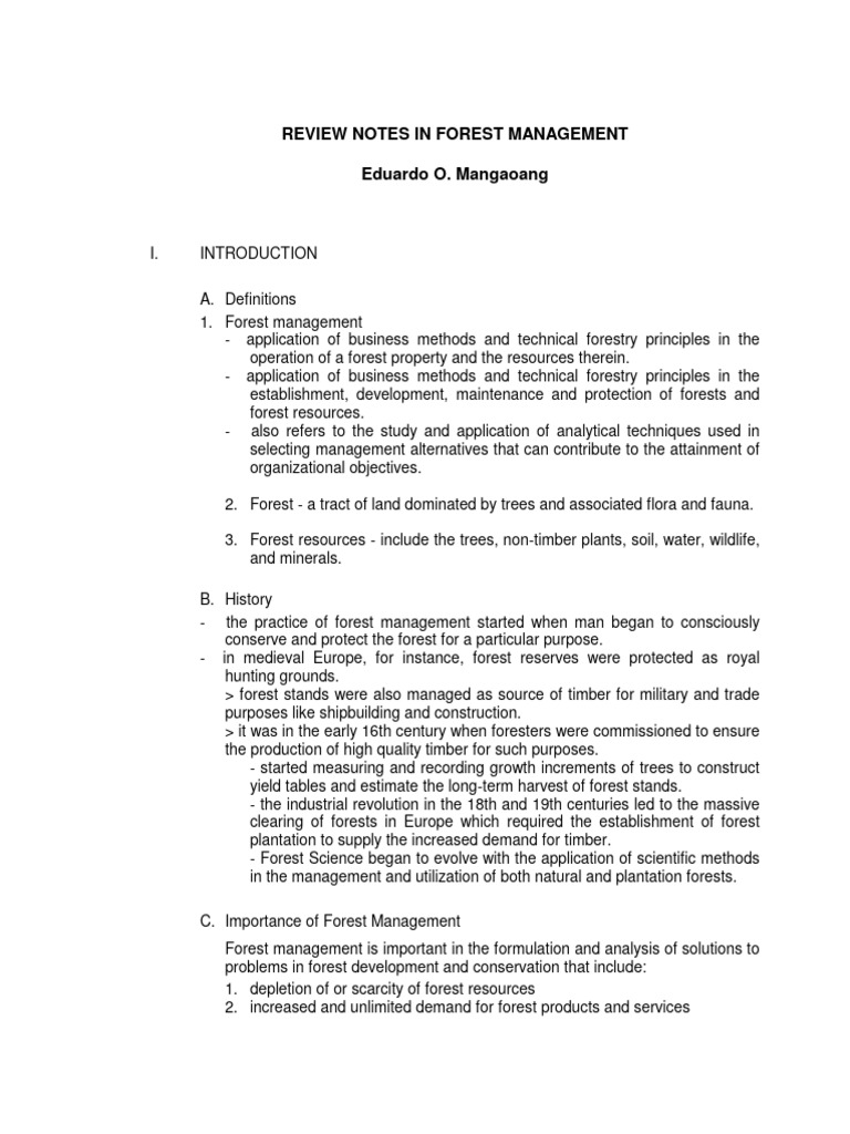 Forest Management - Additional Definition of Terms | PDF | Forestry ...