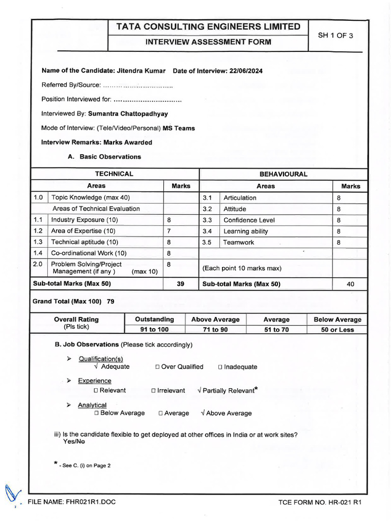 Interview Assessment - Jitendra Kumar | PDF