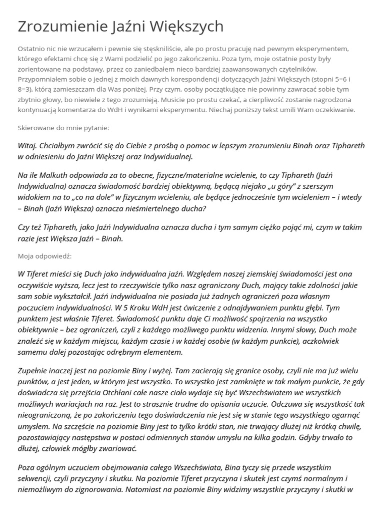 Zrozumienie Jaźni Większych | PDF Zrozumienie Jaźni Większych | PDF
