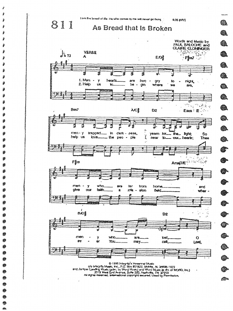 As Bread That Is Broken | PDF