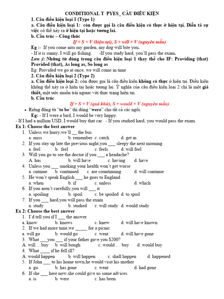 CONDITIONAL Types | PDF