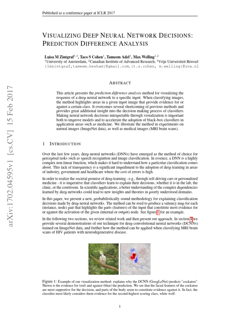 V D N N D: P D A: Isualizing EEP Eural Etwork Ecisions Rediction Ifference Nalysis | PDF ...