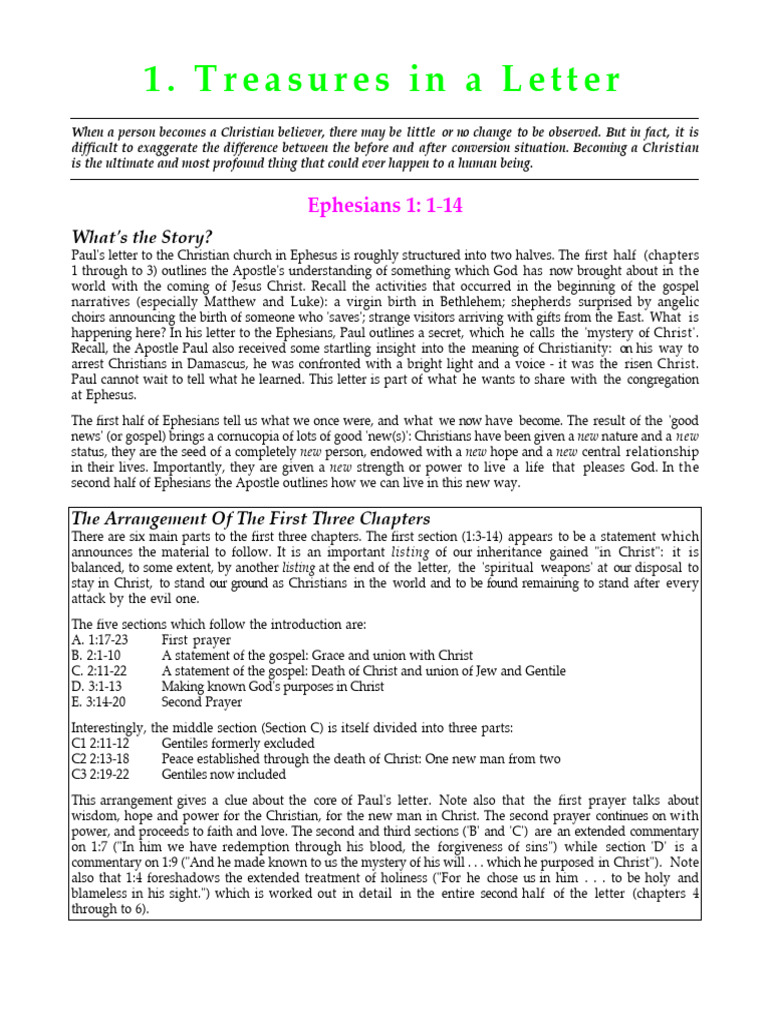 Bible Studies On Ephesians | PDF | Paul The Apostle | Jesus