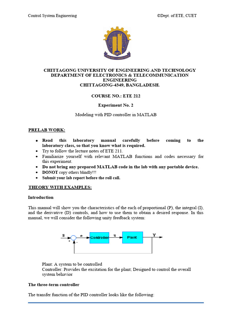 Control System Engineering ©dept. of Ete, Cuet | PDF | Control Theory ... Control System Engineering ©dept. of Ete, Cuet | PDF | Control Theory ...