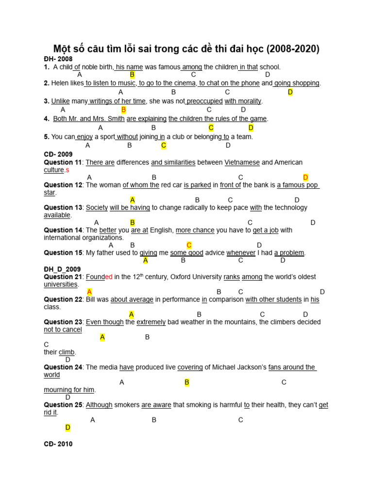 Sua Loi Sai 2021 2022 | PDF