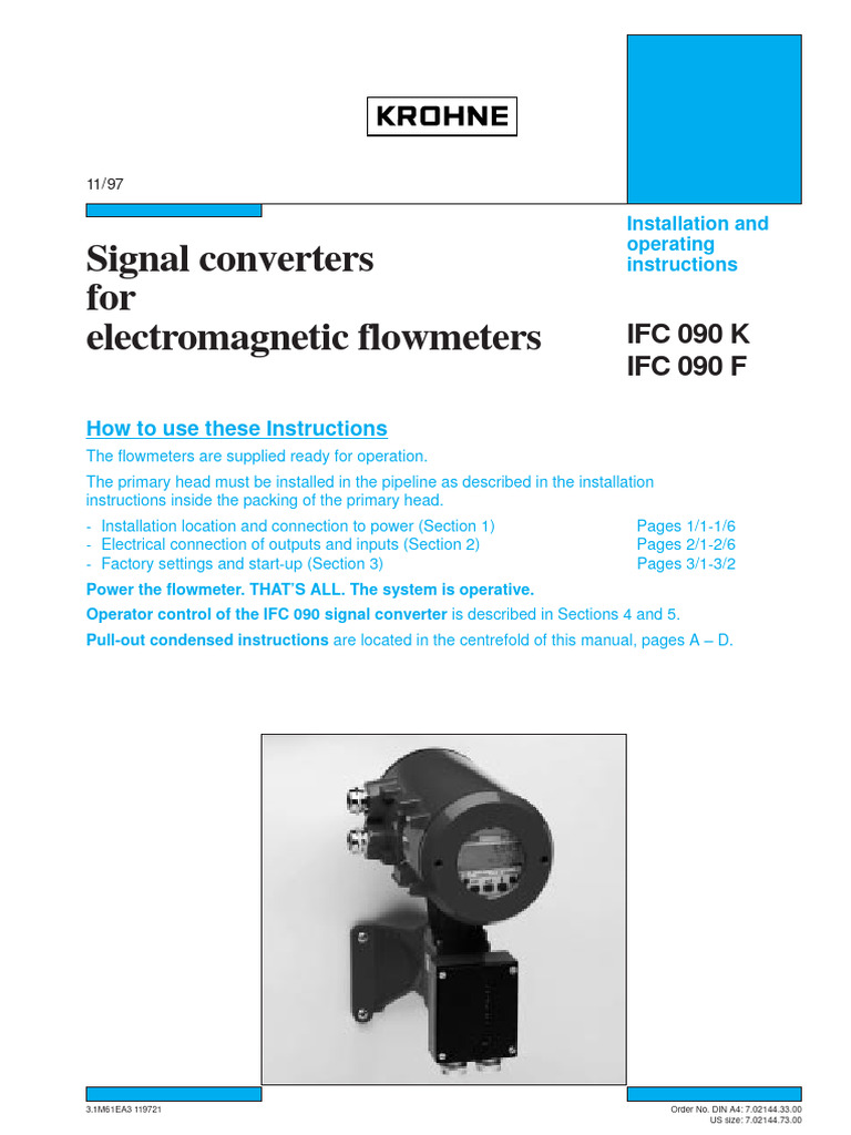IFC 090 Signal Converter Installation Guide | PDF | Power Supply | Flow ...