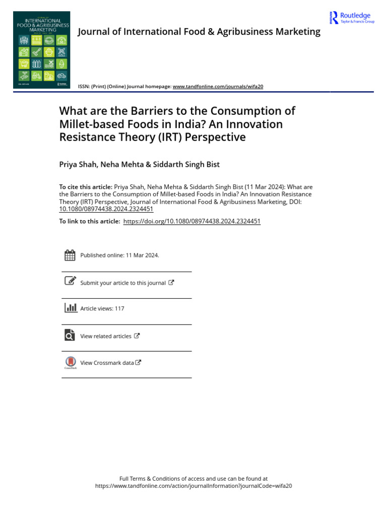 What Are The Barriers To The Consumption of Millet-Based Foods in India ...