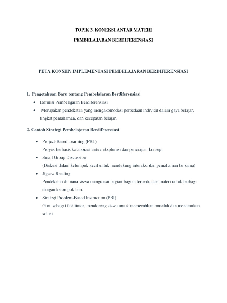 TOPIK 3. KONEKSI ANTAR MATERI-berdiferensiasi | PDF | Karier & Perkembangan
