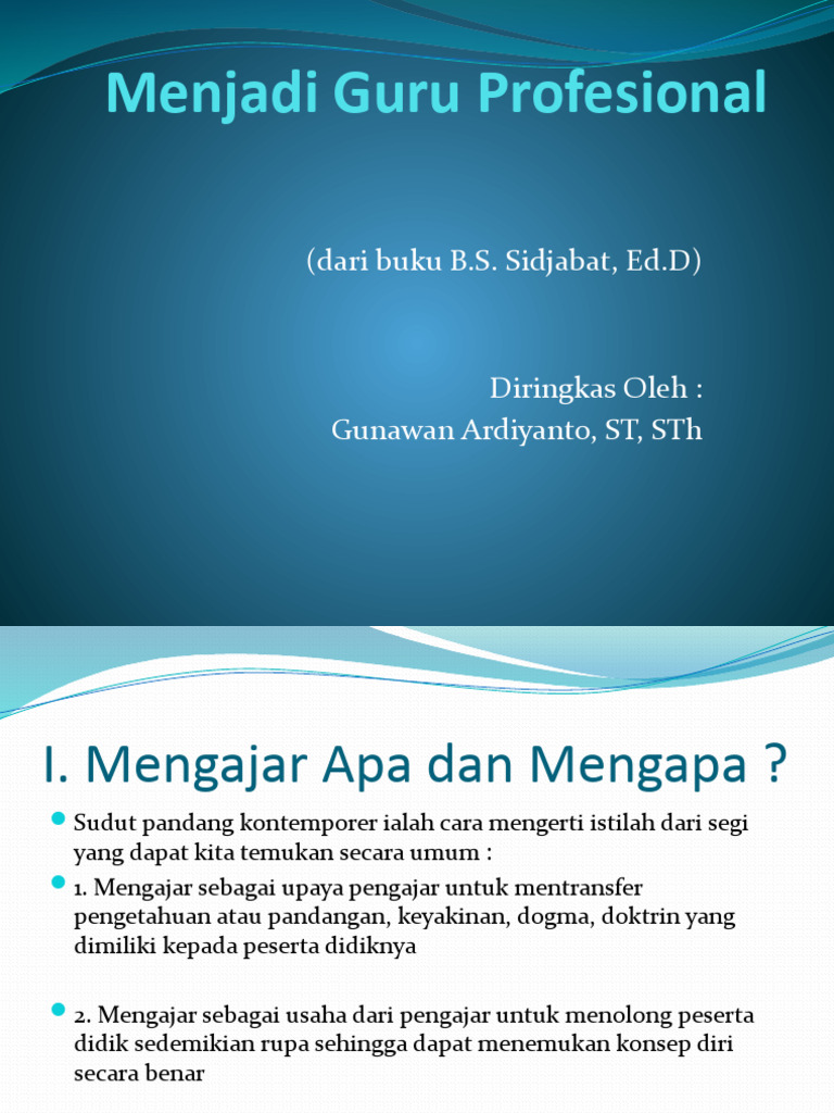 Menjadi Guru Profesional | PDF | Karier & Perkembangan