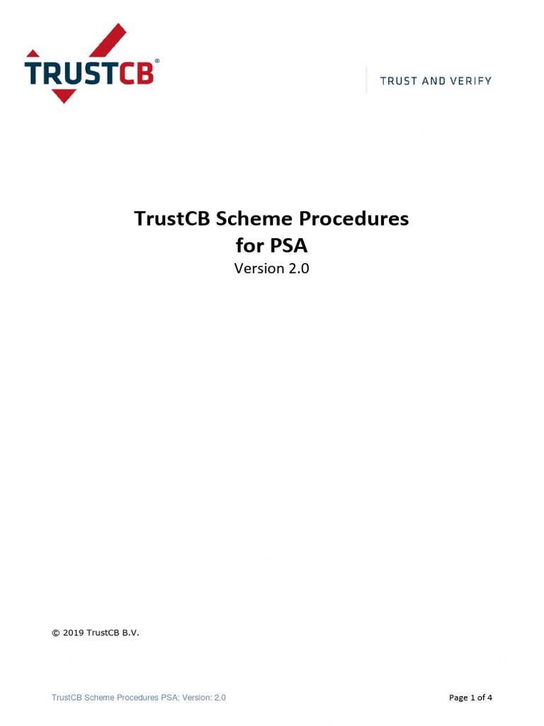 TrustCB Scheme Procedures PSA 2.0 | PDF | Computer Science | Security Technology