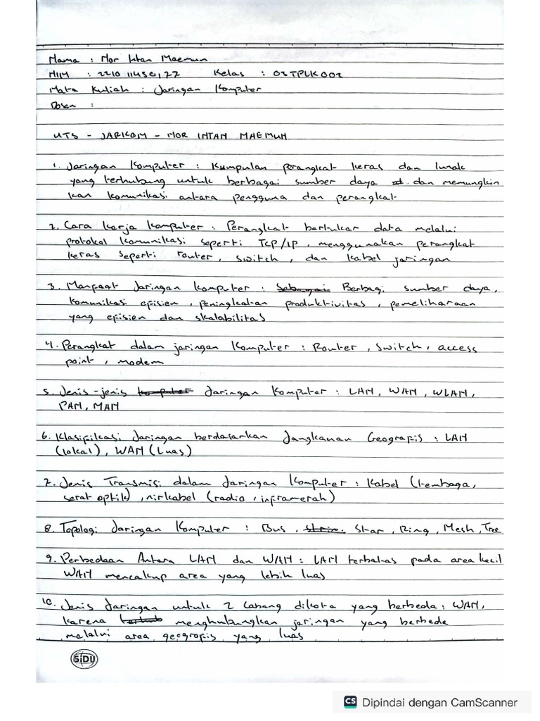 Uts-Jarkom - Nor Intan Maemun-Lengkap | PDF