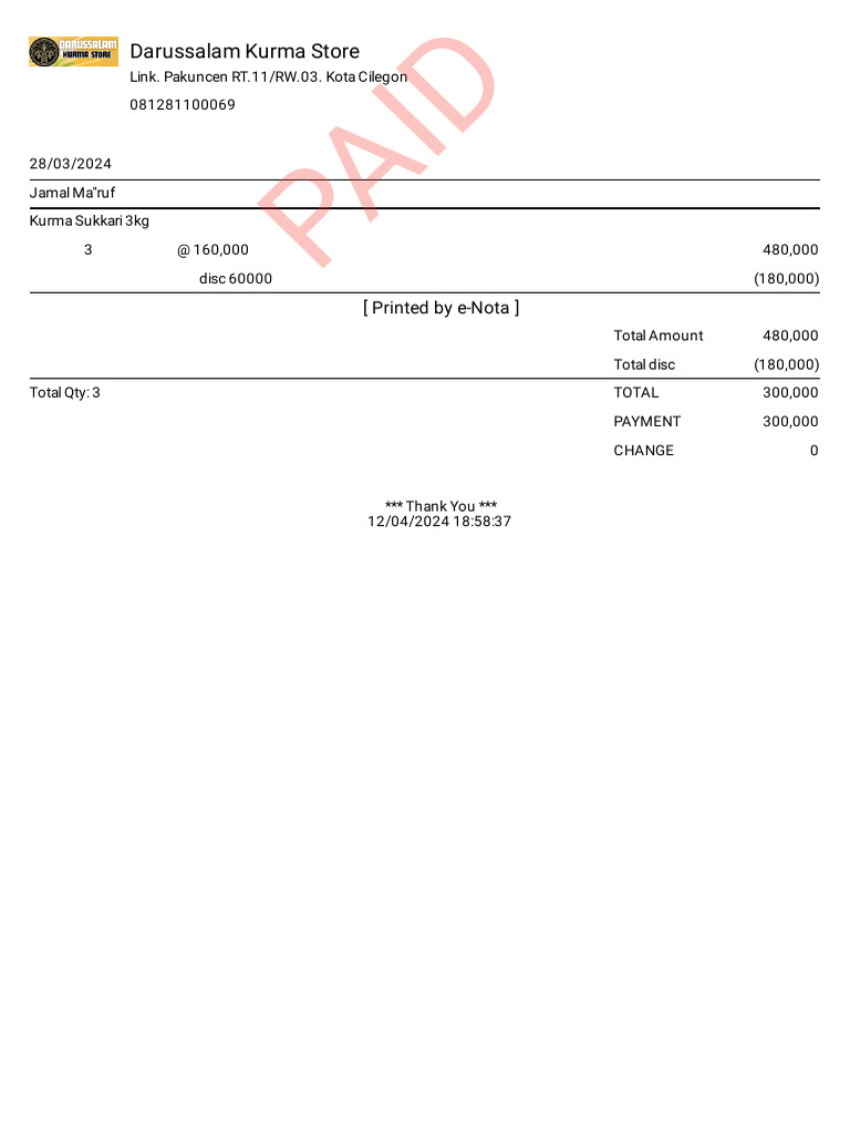 Nota Pak Jamal | PDF