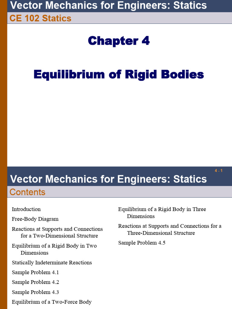 Ch04 Equilibrium Of Rigid Bodies Pdf Force Euclidean Vector