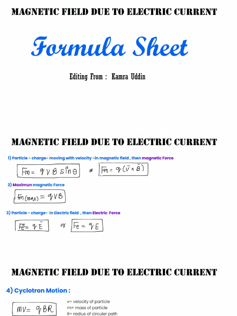 Mfdtec .PDF Formula Sheet | PDF