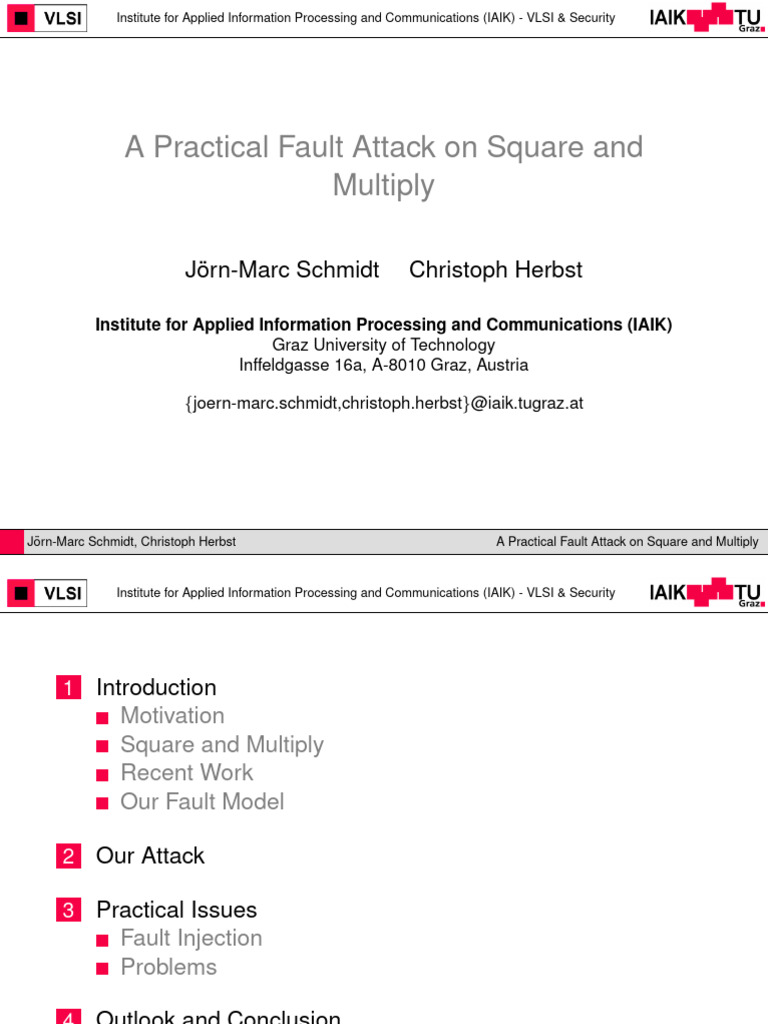 A Practical Fault Attack On Square and Multiply | PDF | Applied Mathematics | Algorithms