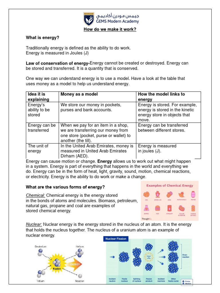 Energy Reference Notes 1 | PDF | Potential Energy | Kinetic Energy