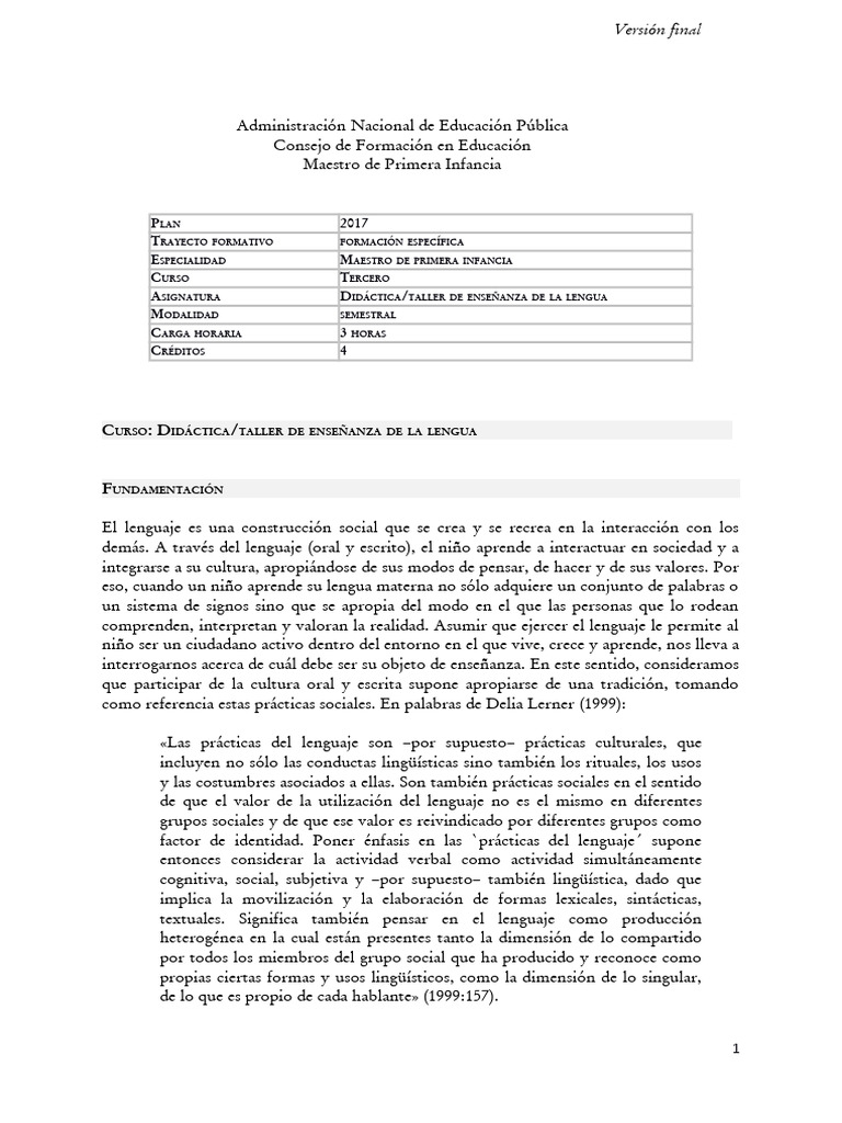 Did Taller Ense Lengua Tercero | PDF | Educación de la primera infancia | Enseñando