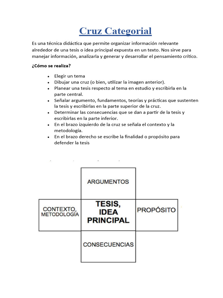 Características de la Cruz Categorial | PDF