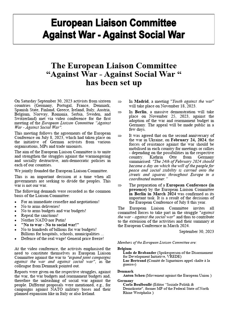 War and Social War Report | PDF | European Union | Germany