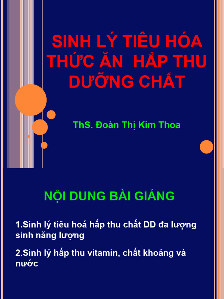 SINH LY TIEU HOA HAP THU | PDF
