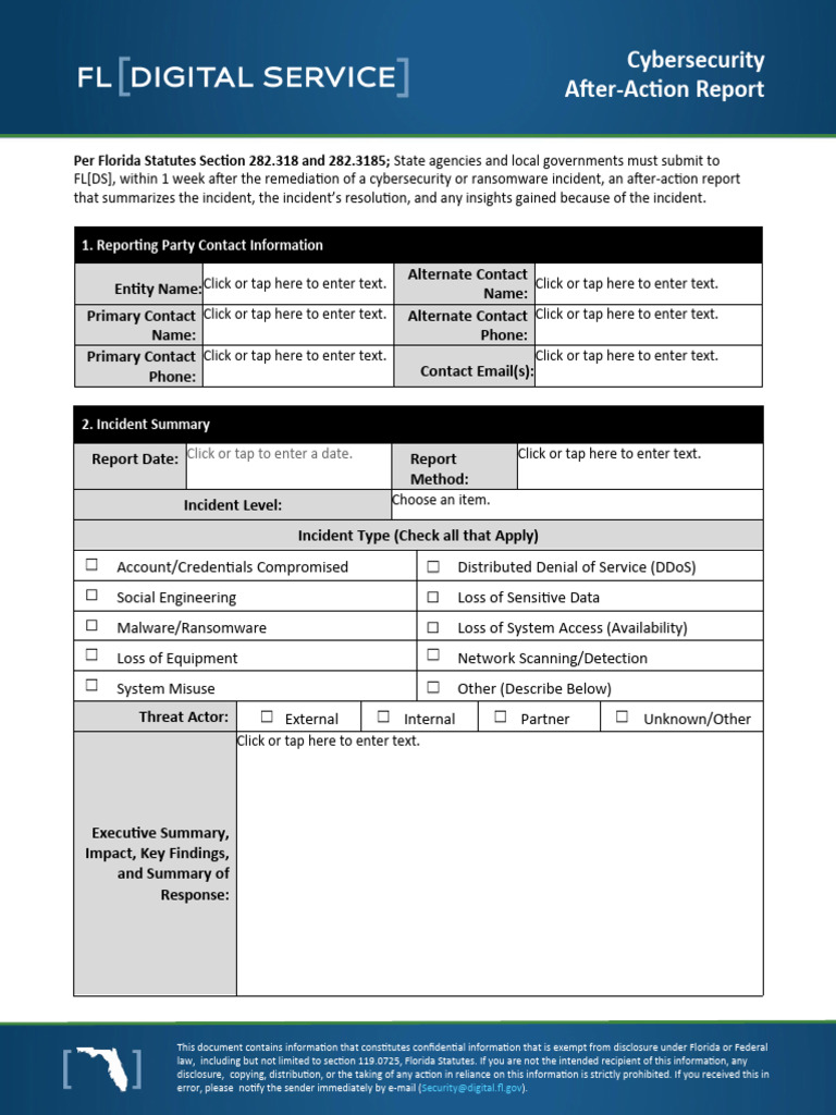 FLDS CSOC After Action Report Form | PDF | Security | Computer Security
