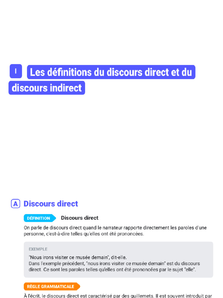 Discours Direct Indirect | PDF