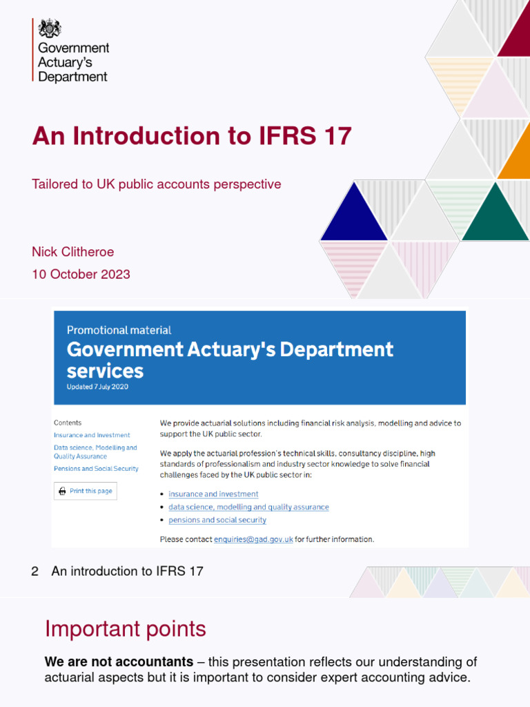 IFRS 17 Overview for UK Public Accounts | PDF | Insurance ...