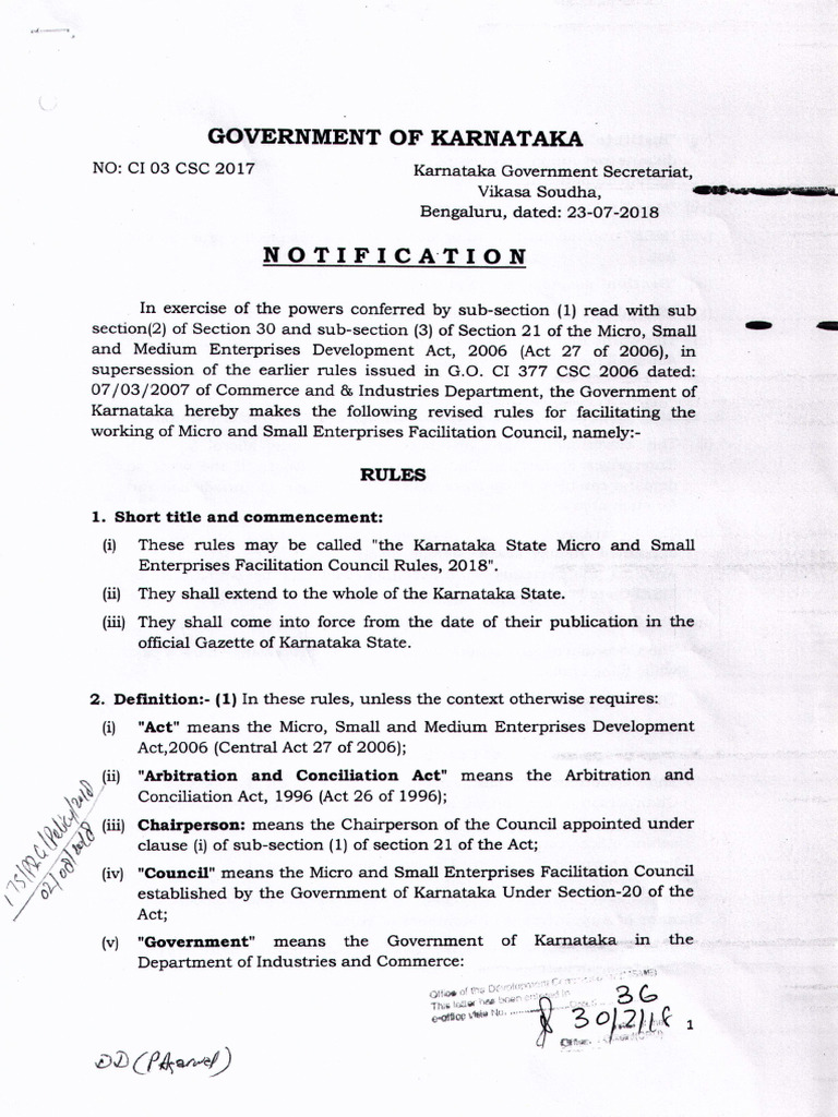Notification Karnataka | PDF | Dispute Resolution | Justice