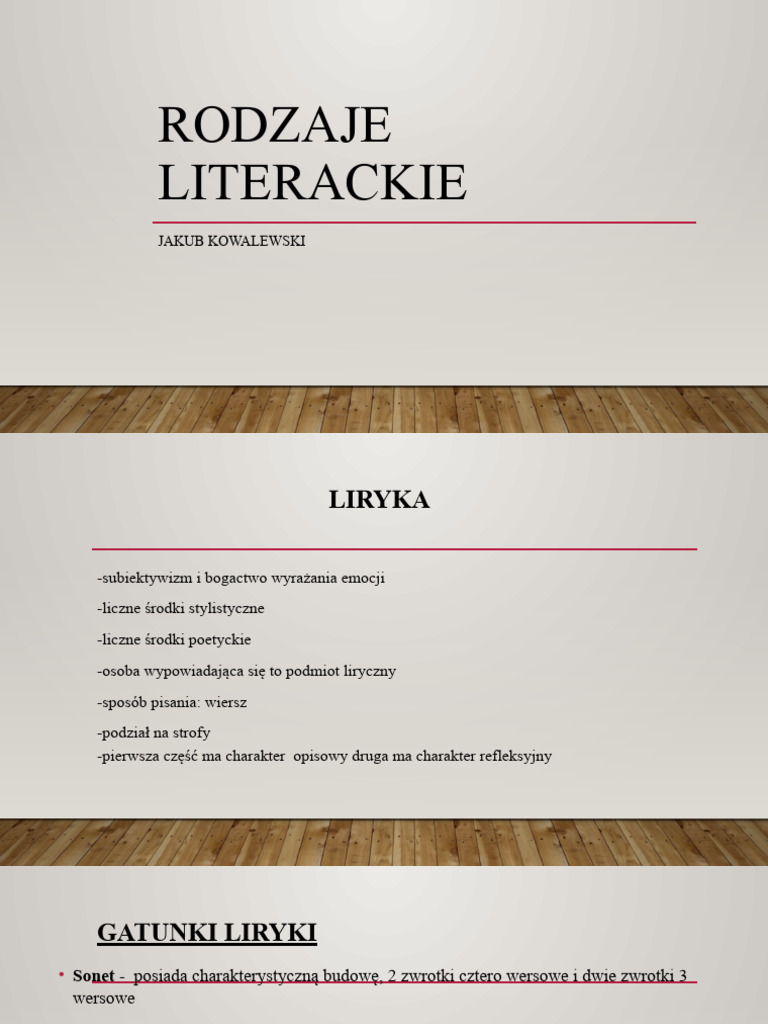 Rodzaje Literackie | PDF