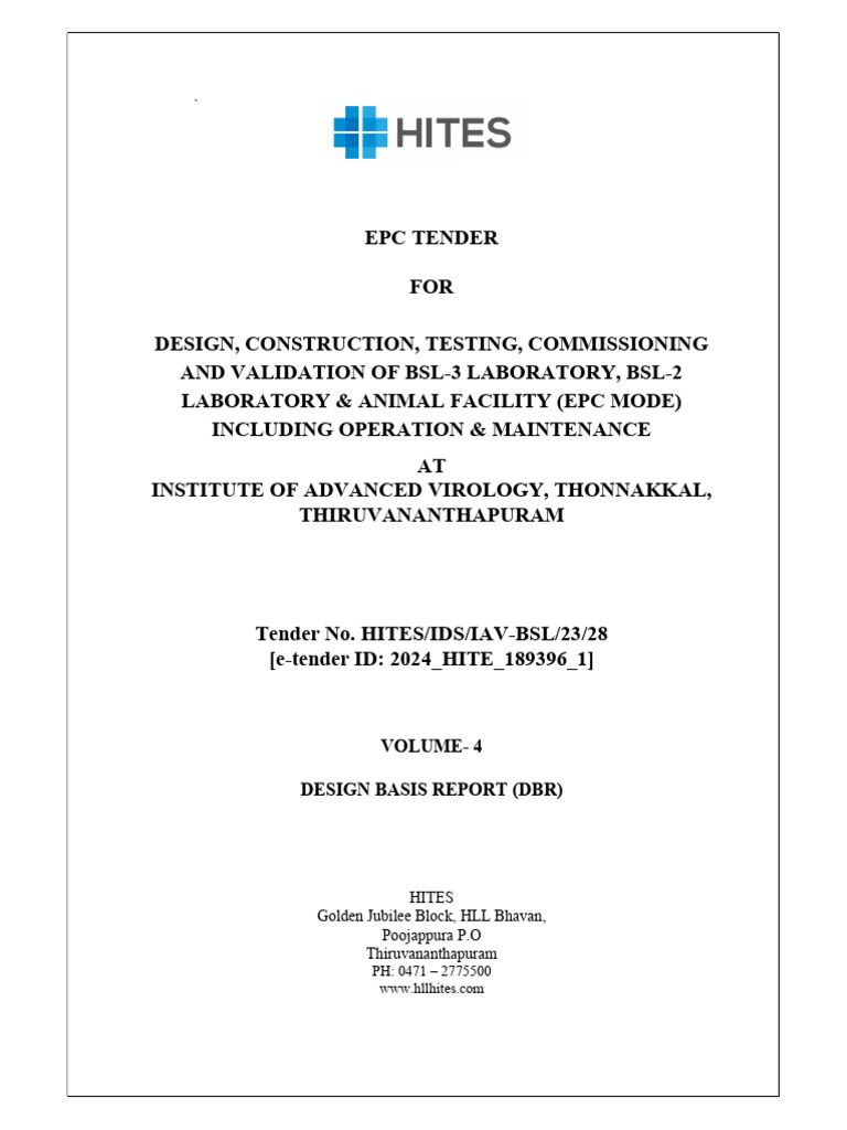 Volume-4 Design Basis Report (DBR) : Hites Golden Jubilee Block, HLL ...