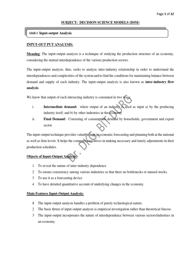 DSM - Theory | PDF | Input–Output Model | Markov Chain