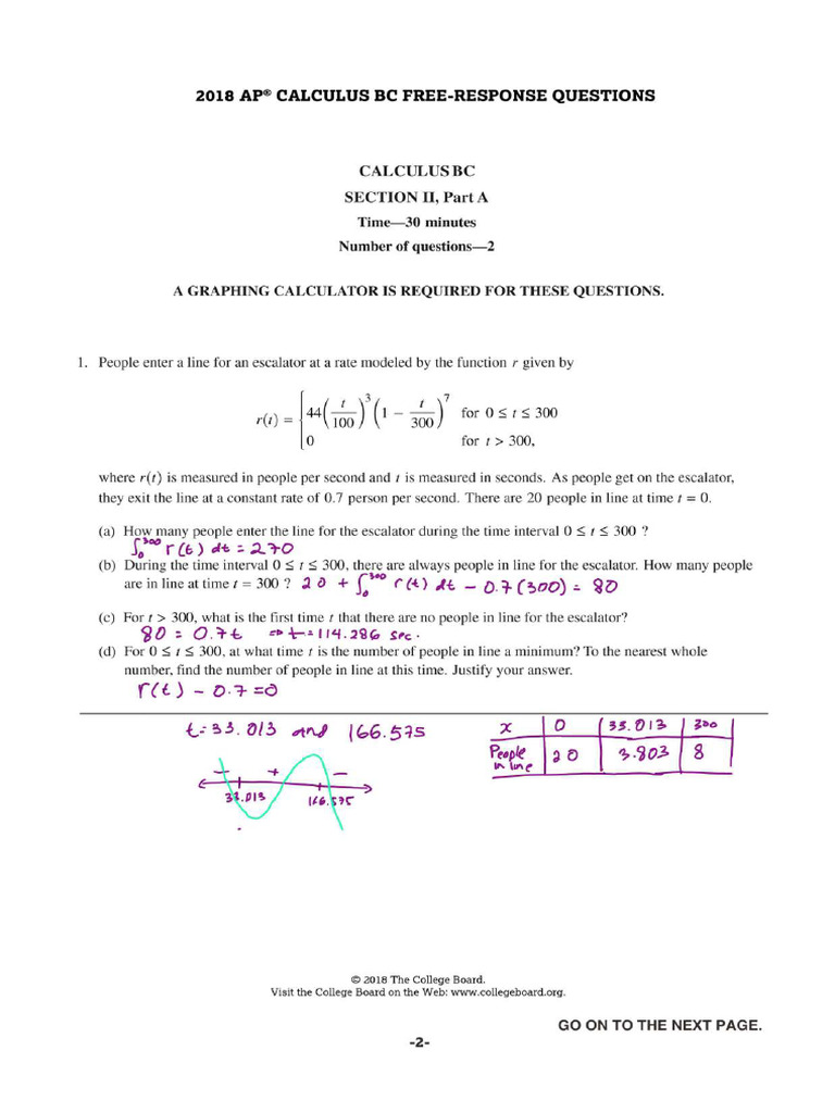 AP Calc BC 2018 FRQ Only ME | PDF