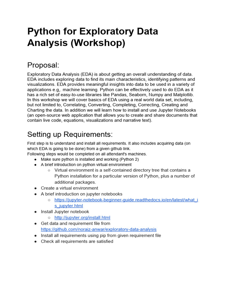 Python For Exploratory Data Analysis | PDF | Python (Programming Language) | Data