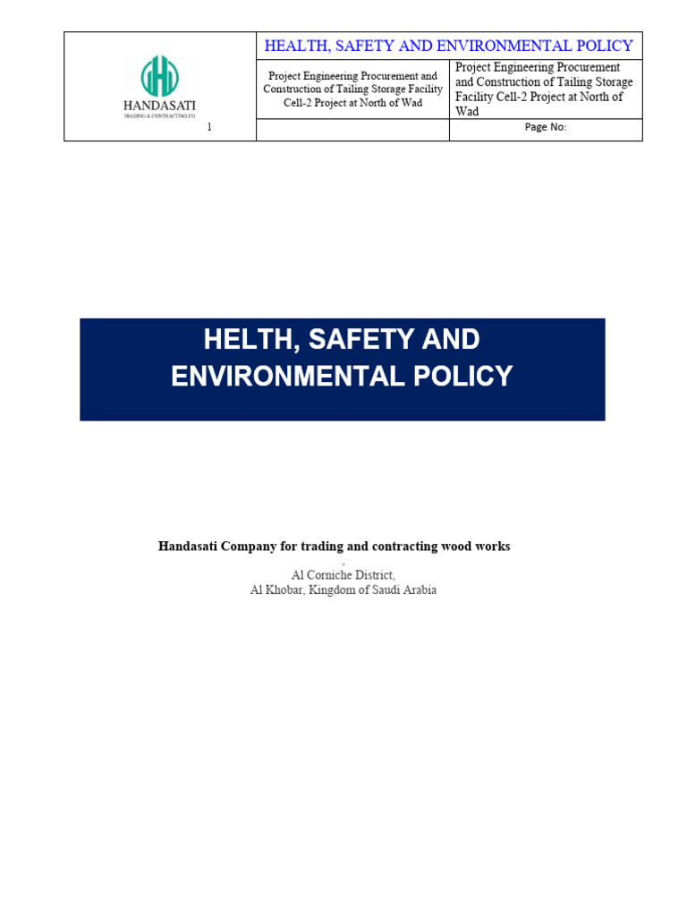 Hse Plan Maaden | PDF | Safety | Occupational Safety And Health