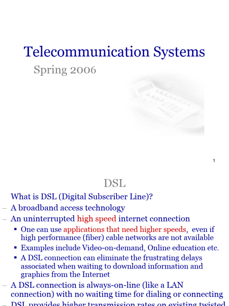 Lecture#15 | PDF | Digital Subscriber Line | Orthogonal Frequency Division Multiplexing