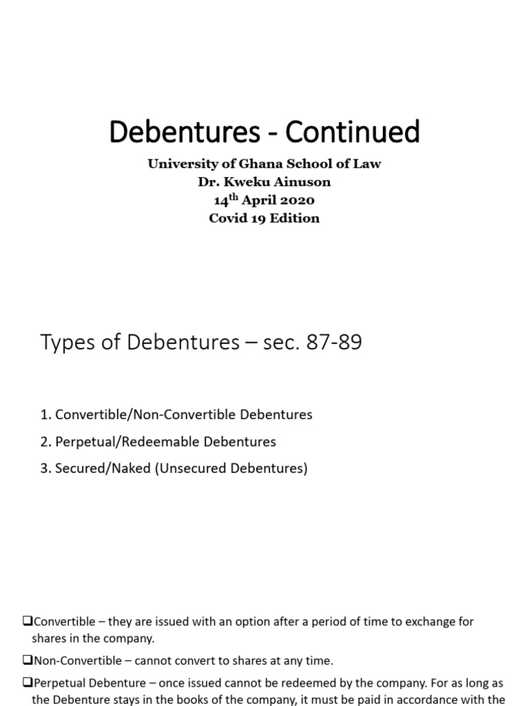 Debentures and Charges Continued 15.04.2020 | PDF | Debenture | Liquidation
