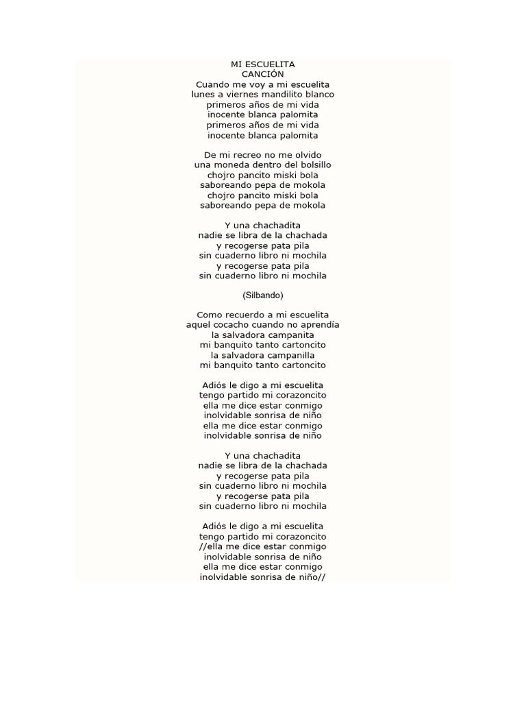 Mi Escuelita | PDF | Poesía