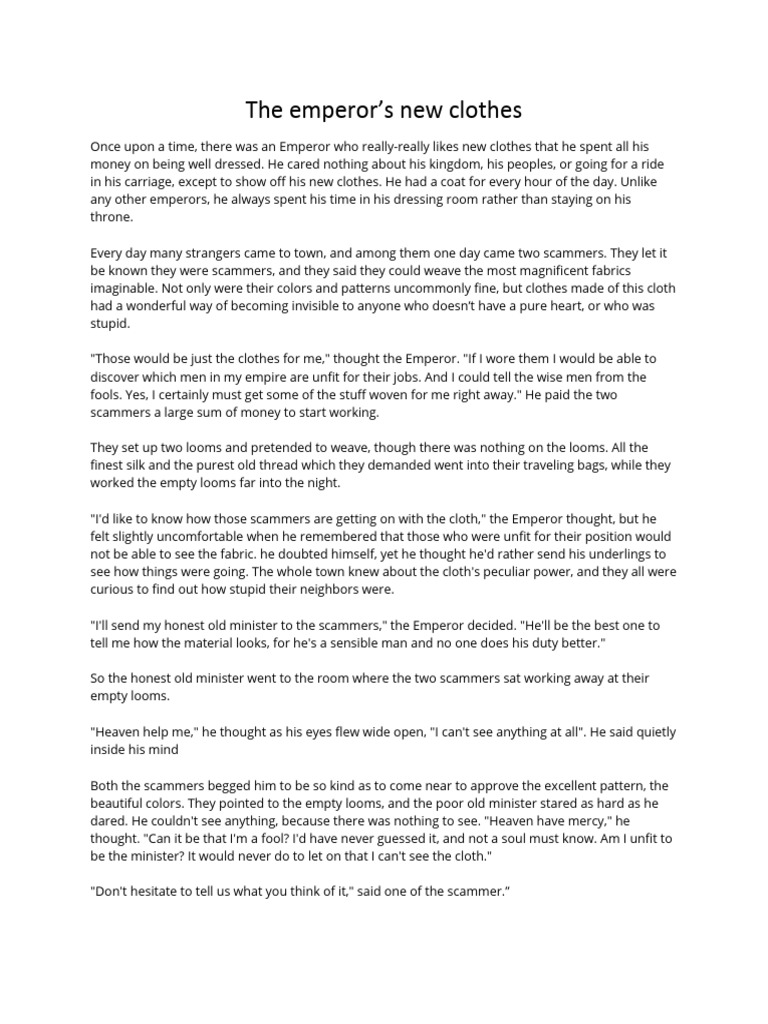 The Emperor's New Clothes | Download Free PDF | Weaving | Loom