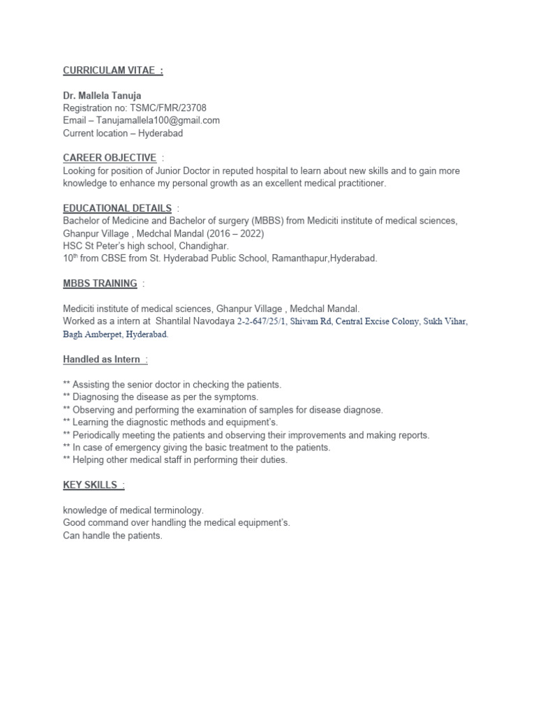 Resume Tanuja Mallela | PDF