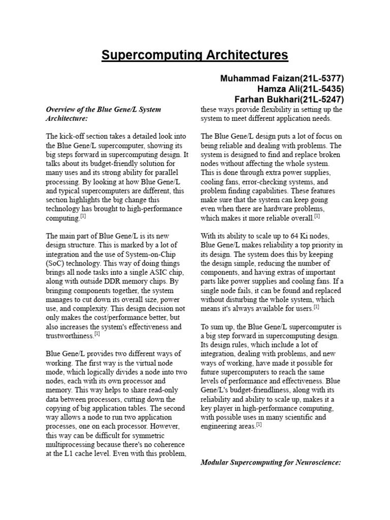 Blue Gene/L and Modular Supercomputing | PDF | Supercomputer | Computing