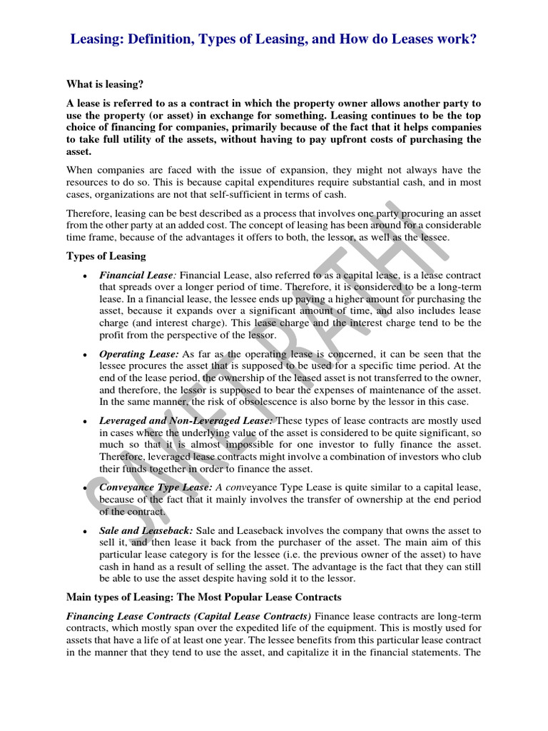 Business Leasing Essentials | PDF | Lease | Balance Sheet