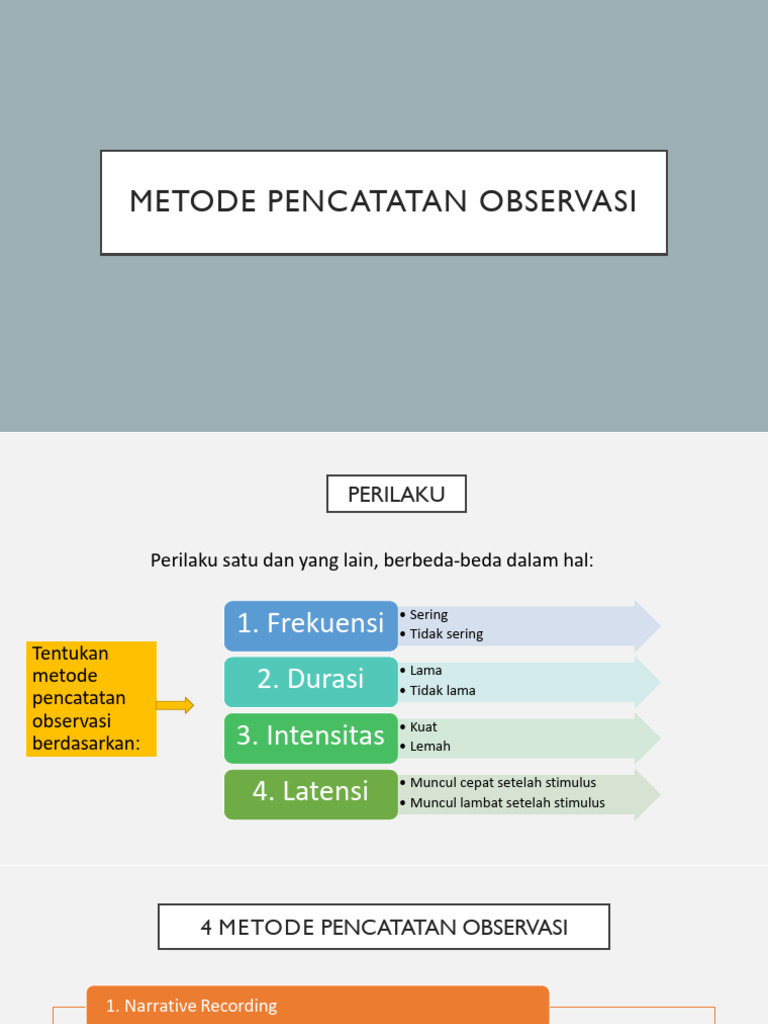 Metode Pencatatan Observasi | PDF