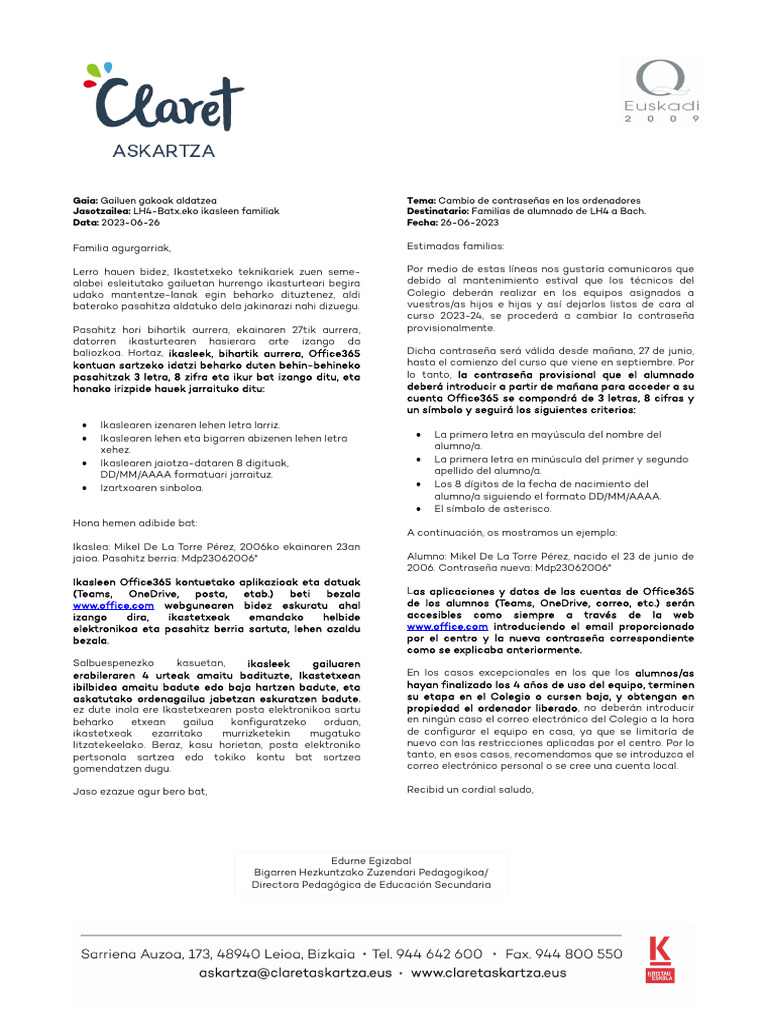 Gailuaren Pasahitza Aldatzea - Cambio de Contraseña Del Ordenador 4 | PDF