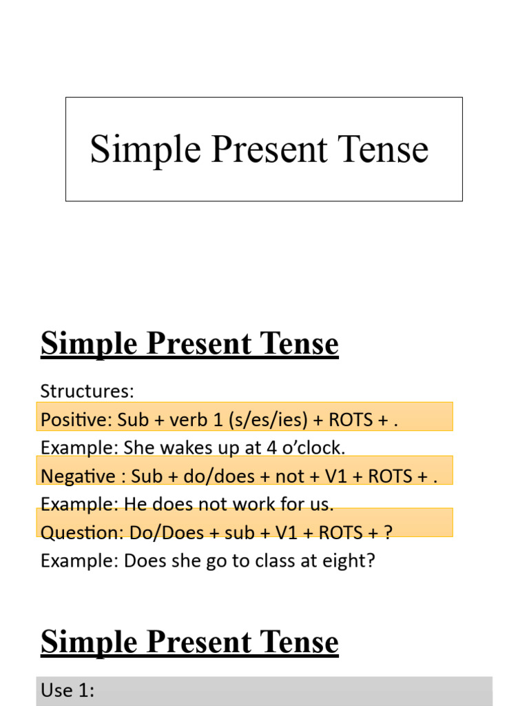 Simple Present Tense | PDF | Grammar | Linguistic Morphology