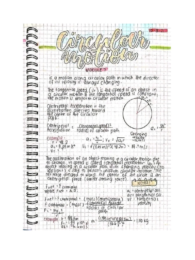 Notes For Circular Motion | PDF