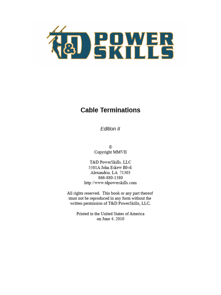 Cable Terminations | PDF | Insulator (Electricity) | Electrical Connector