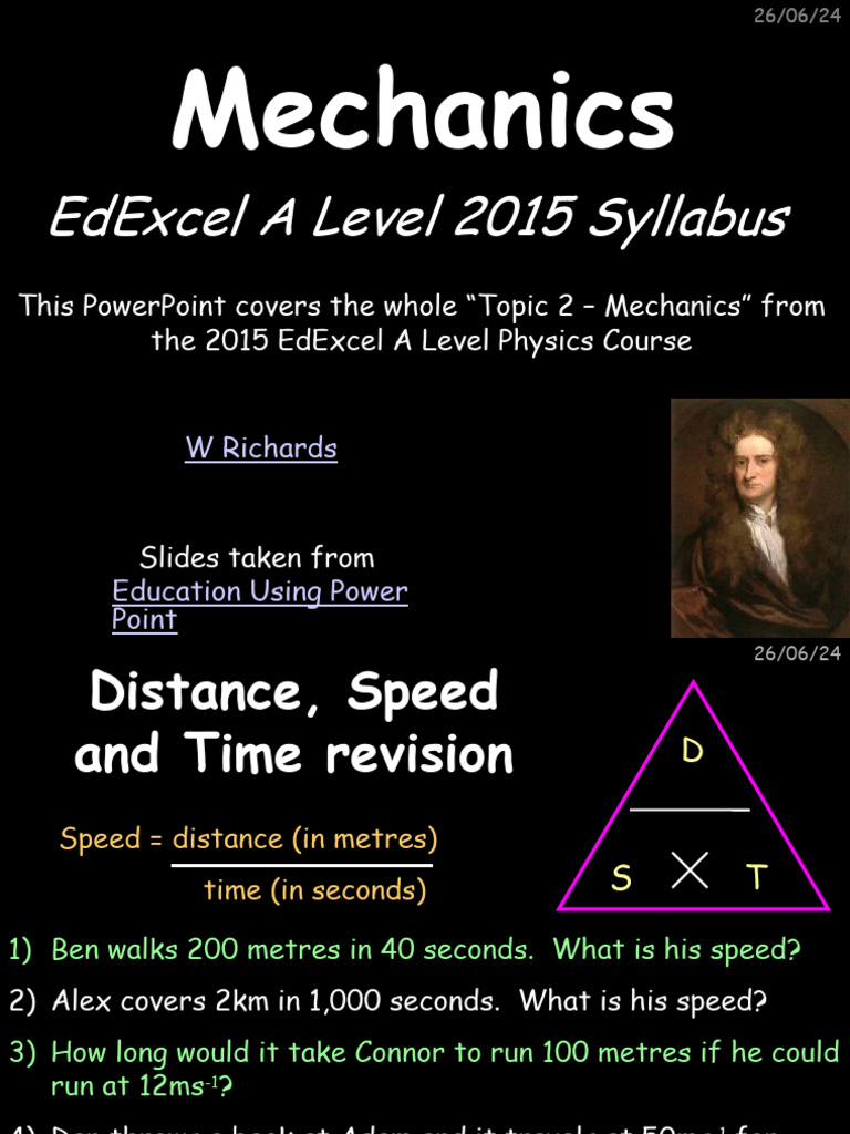 EdExcel A Level Physics Topic 2 Mechanics | PDF | Force | Velocity