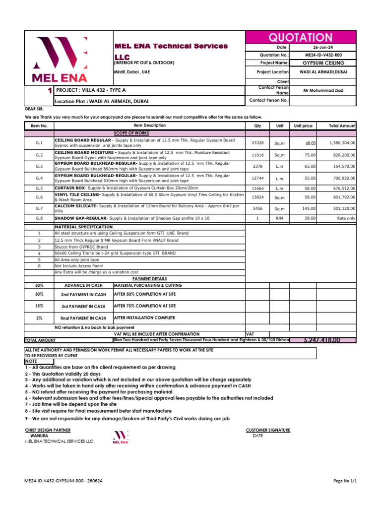 Me24-Id-V432-Gypsum-R00 - 260624 | PDF | Drywall | Building Materials