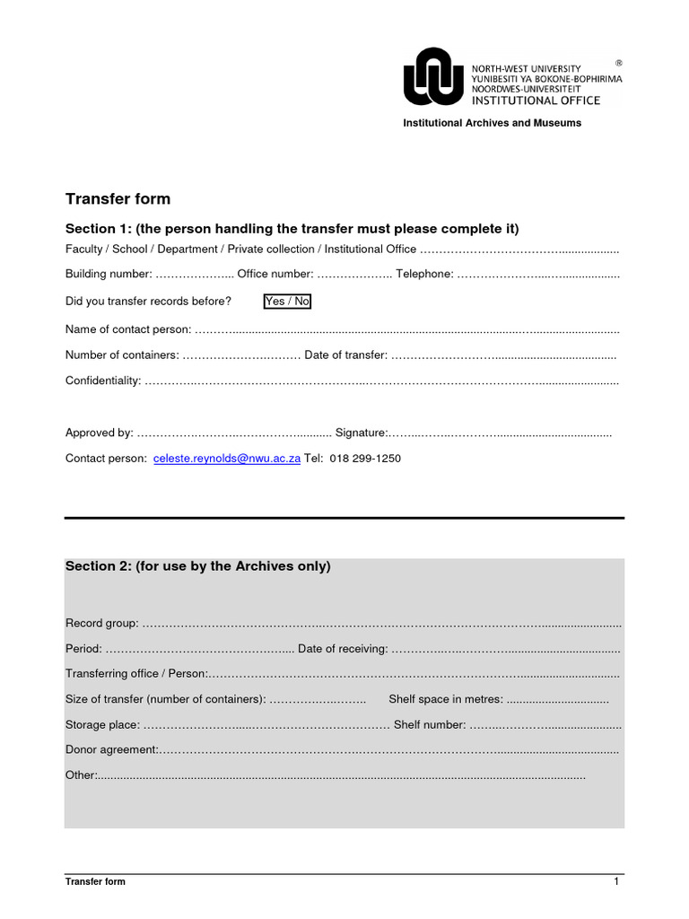 Transfer form | Download Free PDF | Computing